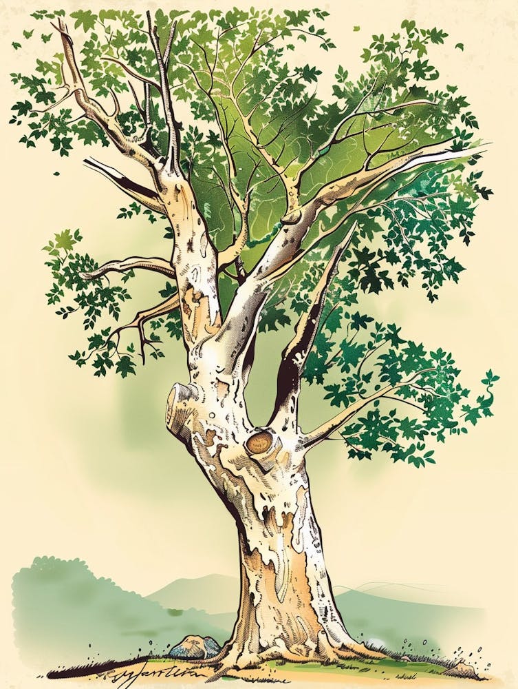 Sycamore Tree Storybook Illustration 2 Art Print by Bough And Bloom ...