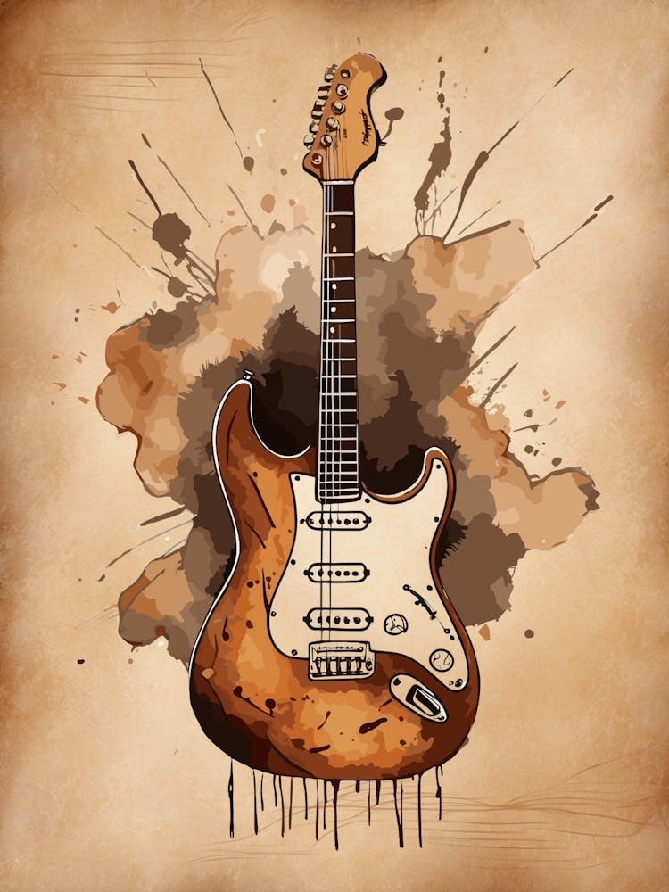 Guitar Music Splatter Art Print by Vicky Hanggara – Fy!