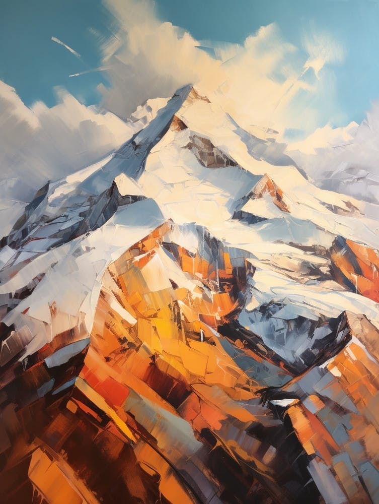 Monte Rosa Switzerland Italy 3 Mountain Painting Art Print by ...