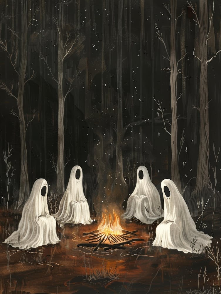 Ghosts Around A Campfire 2 Art Print by Moving Clouds Art – Fy!