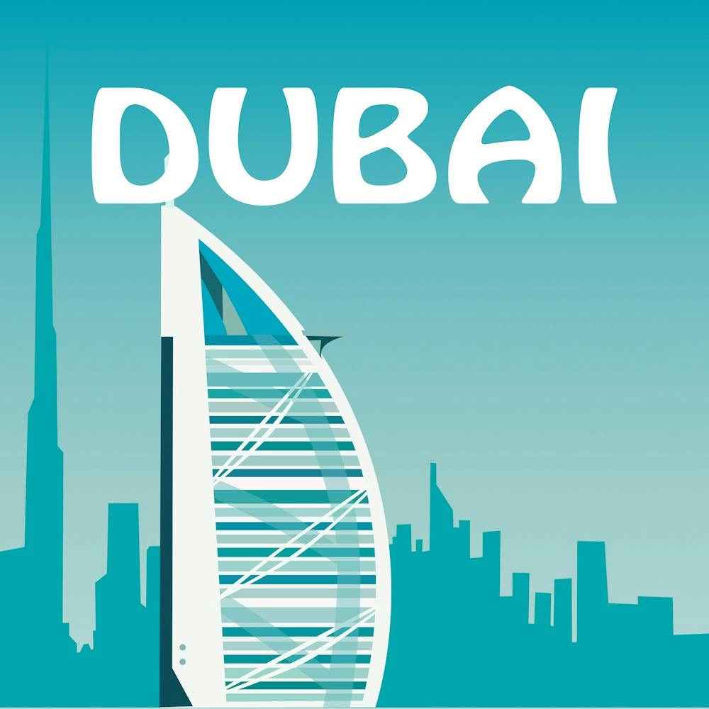 Dubai Bold Illustration Art Print by Blim and Blum – Fy!