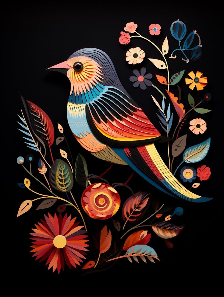 Folk Bird Illustration House Sparrow 3 Art Print by Feathered Muse – Fy!