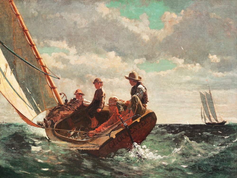 Breezing Up, A Fair Wind (ca. 1873–1876), Winslow Homer Art Print by Fy ...
