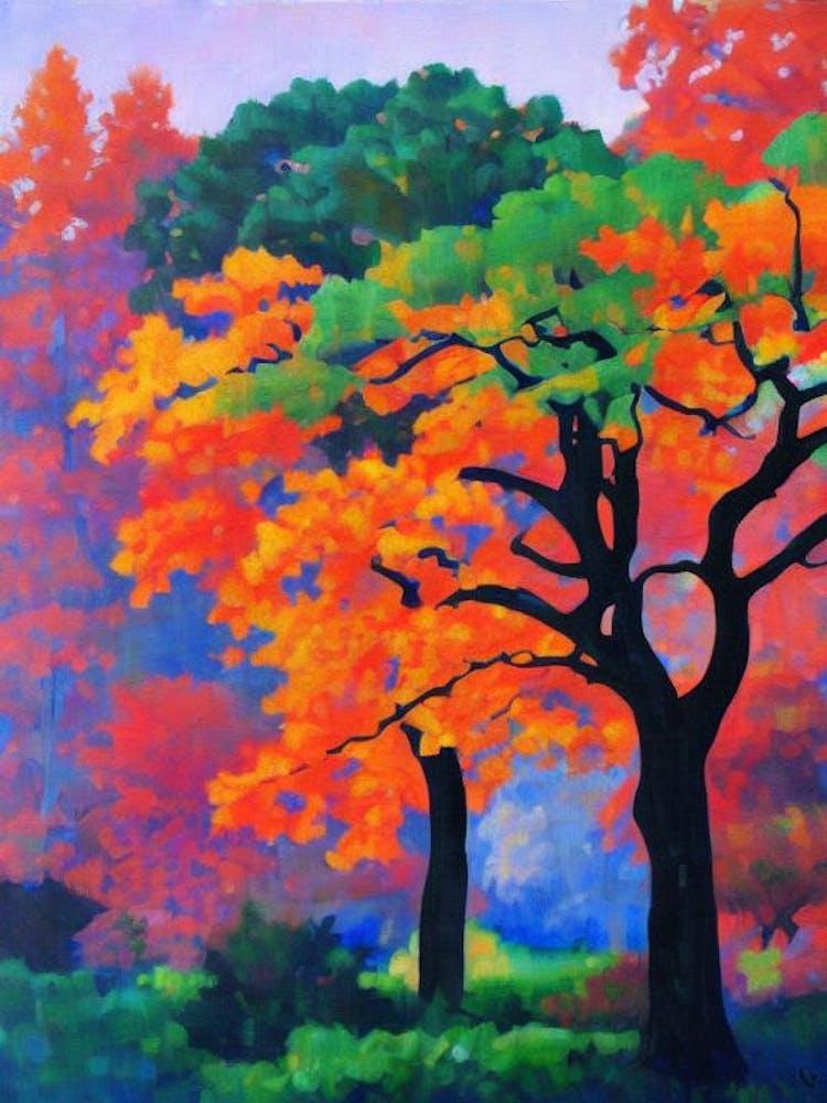 Quercus Rubra Tree Cubist Art Print by Arboreal Impressions – Fy!