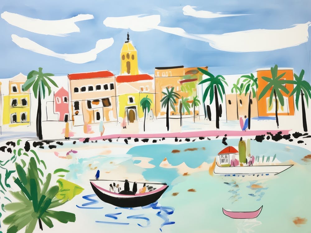 Taranto Italy Cute Watercolour Illustration 3 Art Print by MedArt – Fy!