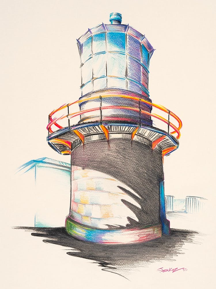 Nobbys Lighthouse Air Art Print by Jimmy (James) Jenkoz – Fy!