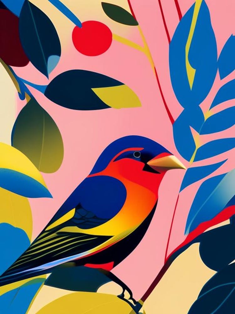 Finch Pop Matisse Bird Art Print by Featherline – Fy!