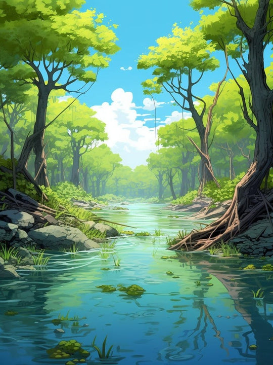 Mangrove Forests Cartoon 4 Art Print by PixelPerfect – Fy!