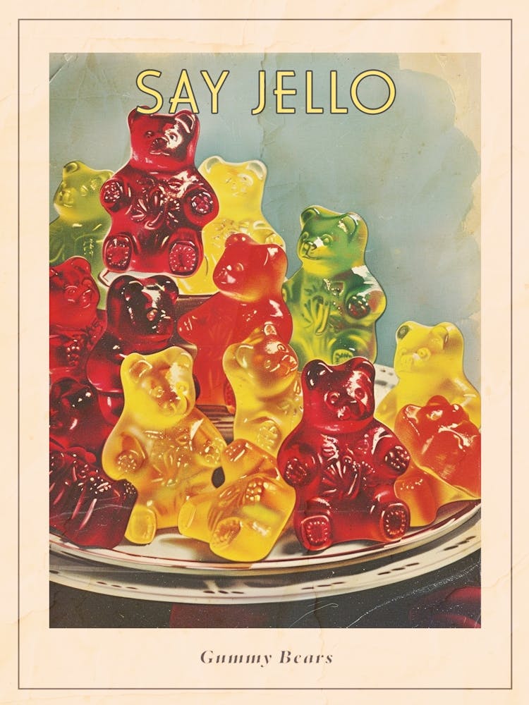 Gummy Bears Retro Advertisement Style 3 Poster Art Print by Bubblegum ...