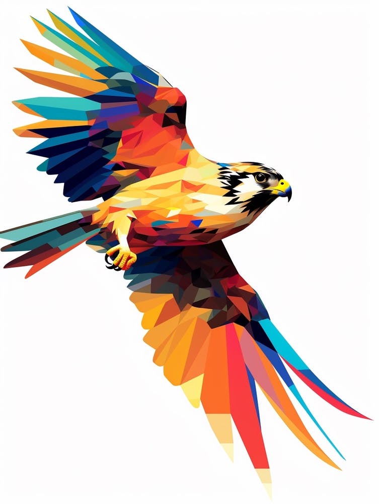 Colourful Geometric Bird Falcon 2 Art Print by Feathered Muse – Fy!
