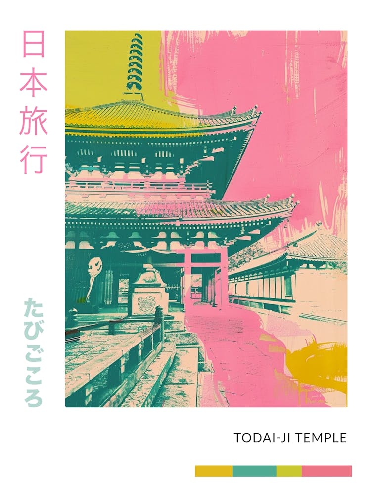 Todai Ji Temple Duotone Silkscreen Poster 1 Art Print by Japan Journey ...