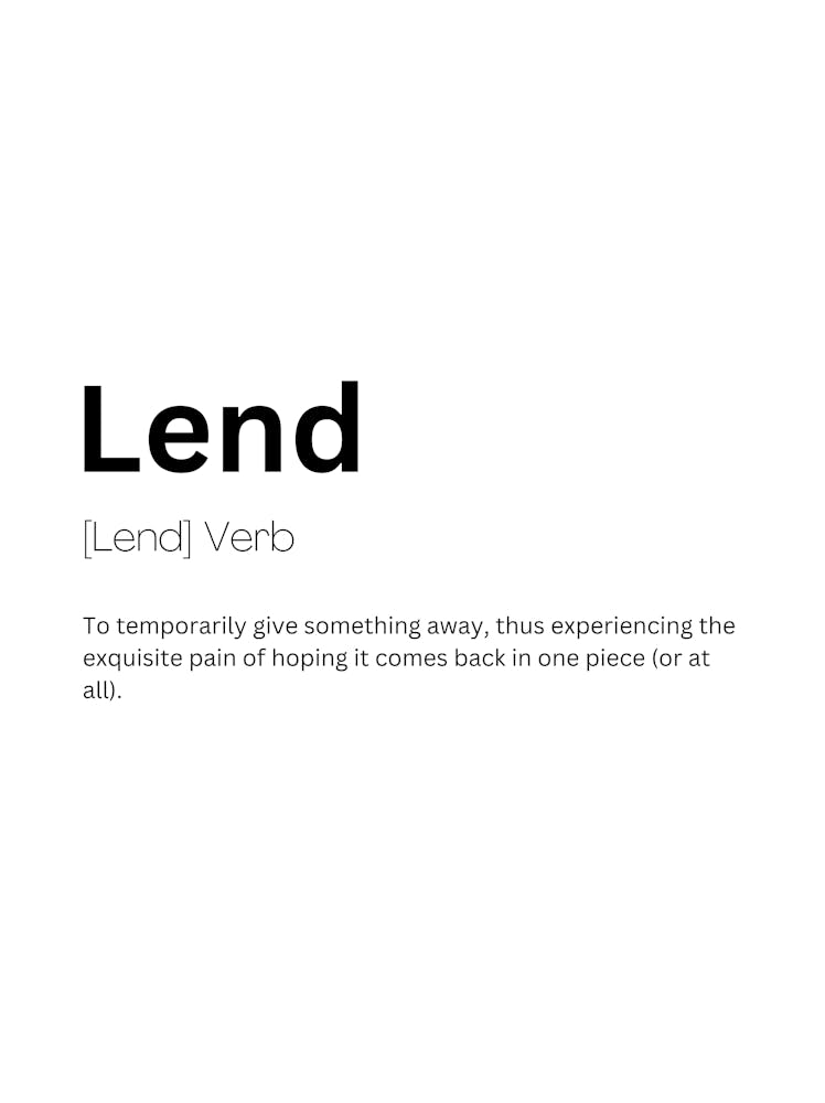 Lend Definition Meaning 1 Art Print by Kaigozen – Fy!