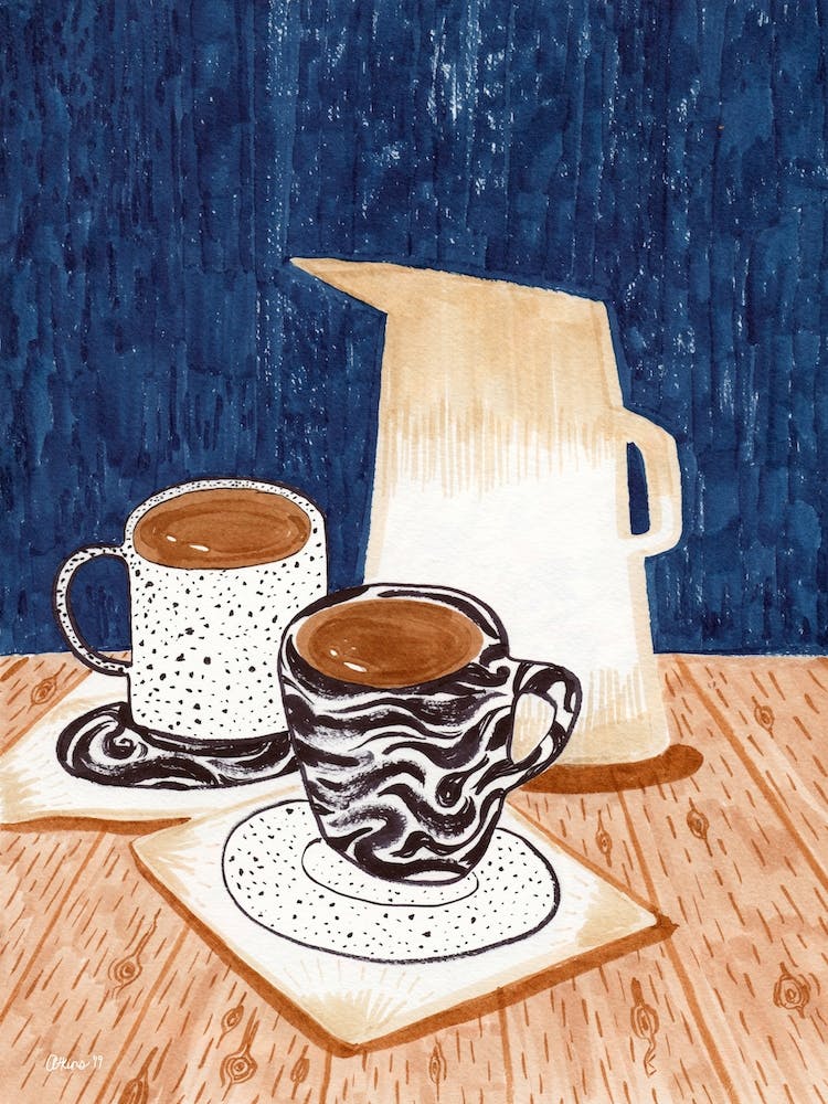 Coffee For Two Art Print by Amanda Atkins – Fy!