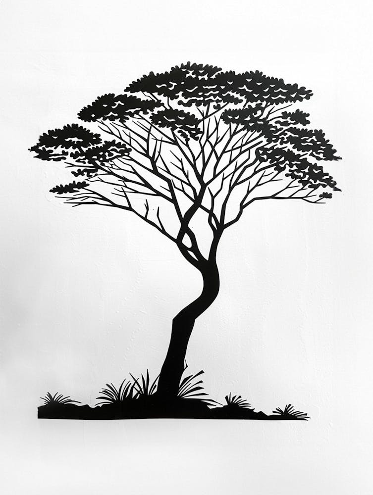 Acacia Tree Simple Geometric Nature Stencil 2 Art Print by Bough And ...