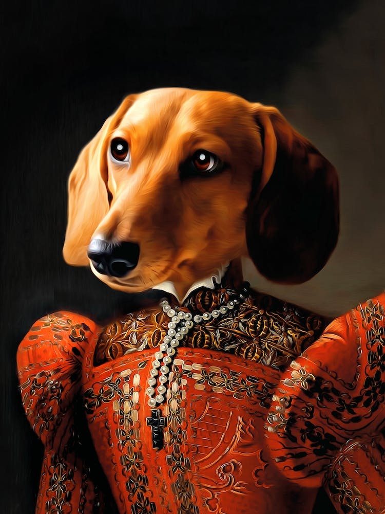 Lady Mariah The Dachshund Pet Portraits Art Print by l'Animorphe ...