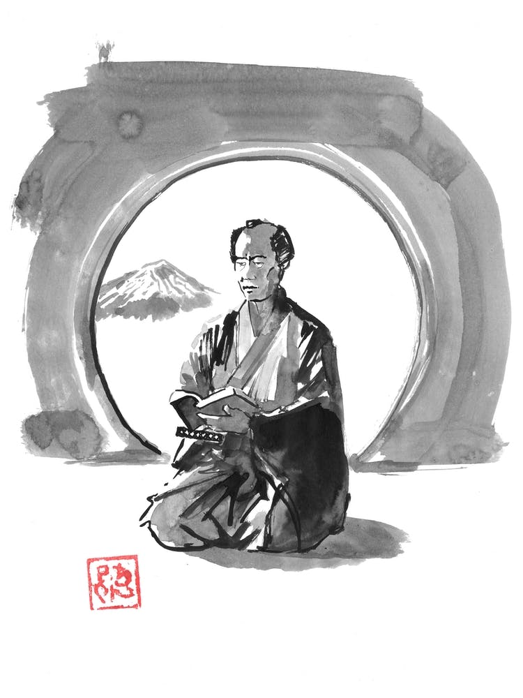 Samurai Reading Art Print by Pechane Sumie – Fy!