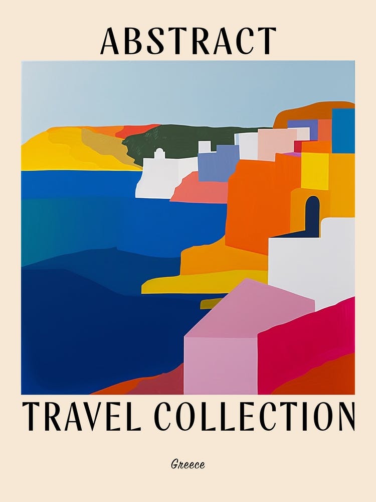 Abstract Travel Collection Poster Greece 6 Art Print by Hue Horizons ...