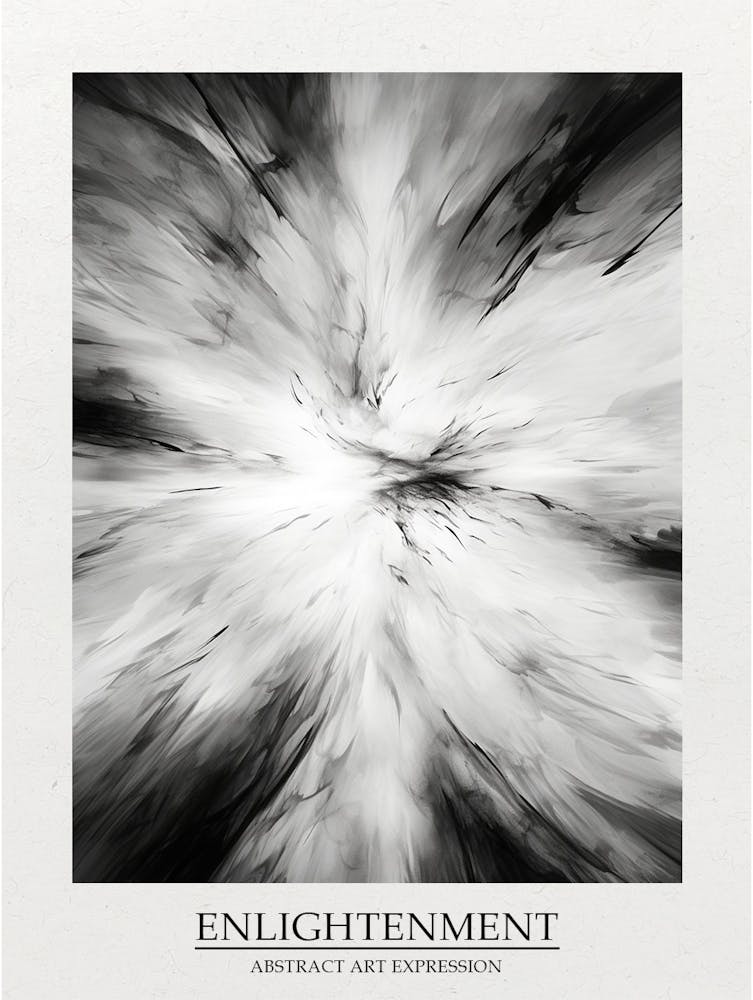 Enlightenment Abstract Black And White 7 Poster Art Print by Abstract ...