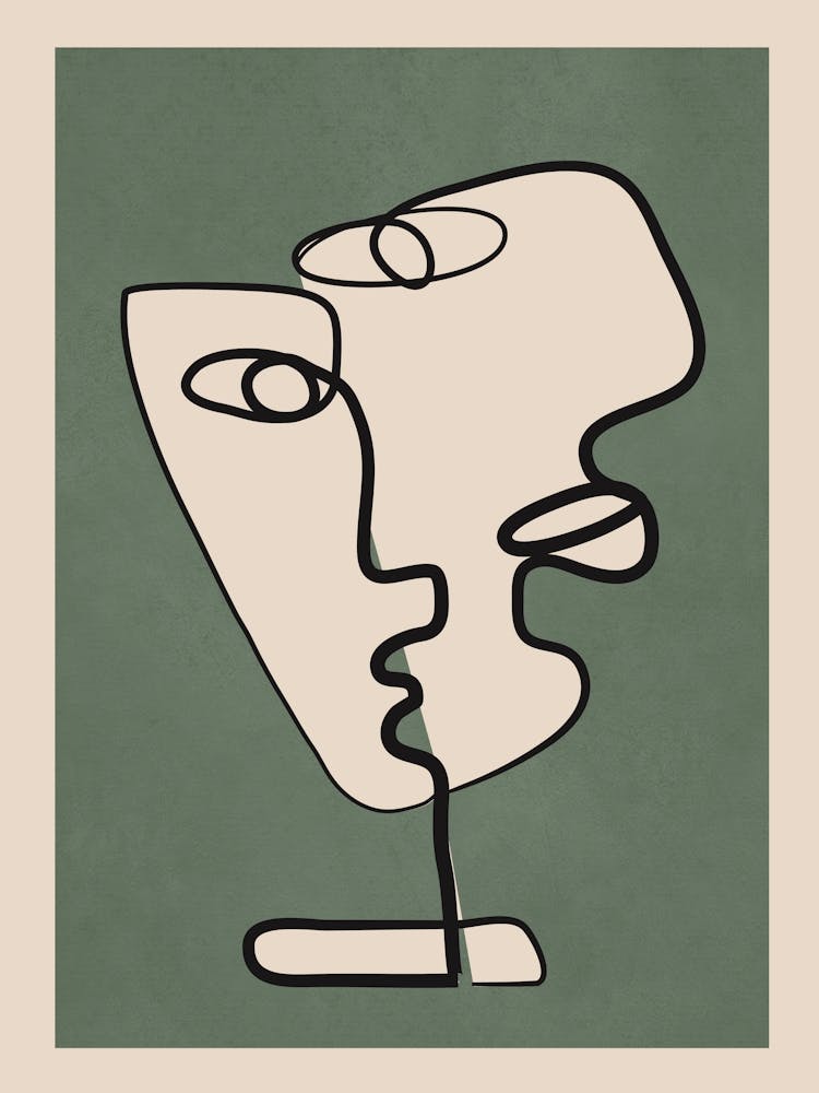 Interwoven Faces 2 Art Print by Nadja – Fy!