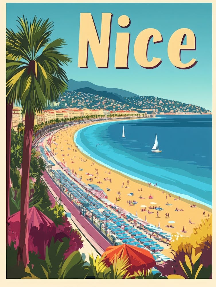 Aihrgdesign A Vintage Travel Poster Of Nice Art Print by aihrgdesign – Fy!