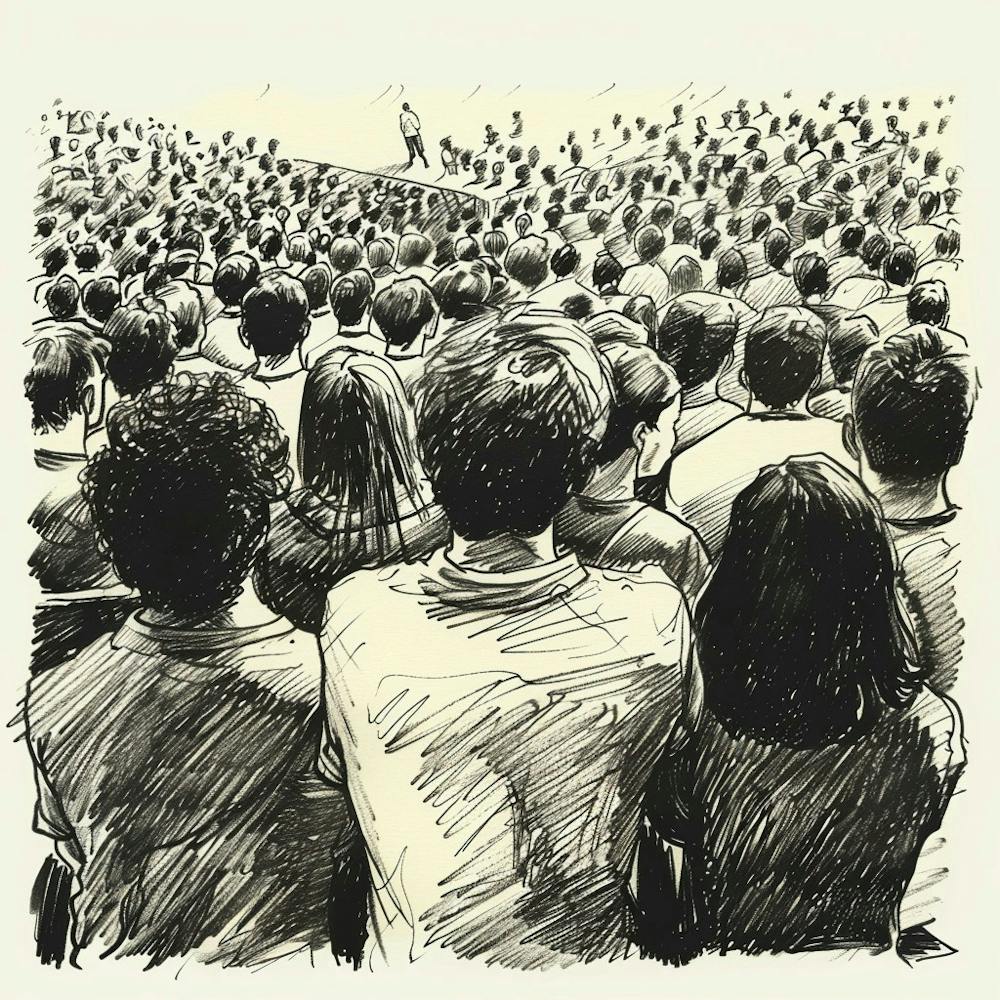 A Stadium Crowd Hand Drawn Sketch Illustration 1718674920 1 Art Print ...