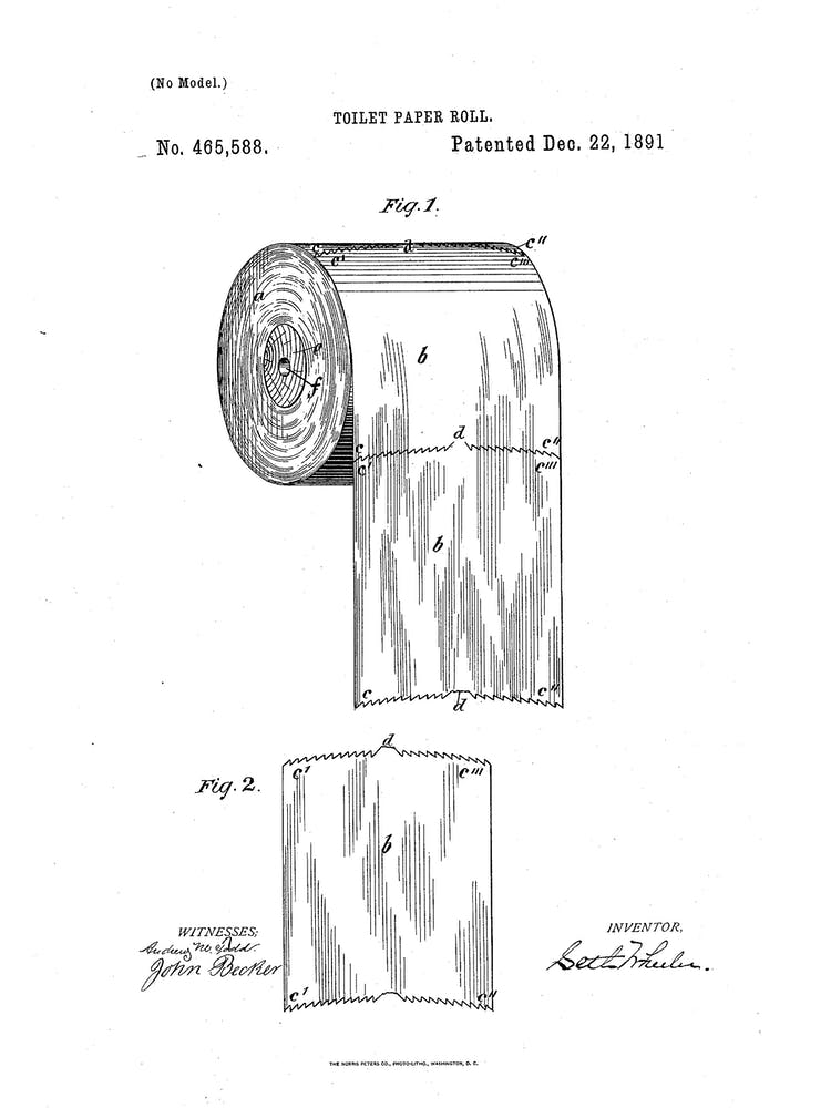 Toilet Paper Roll Line Art Print by Mambo – Fy!