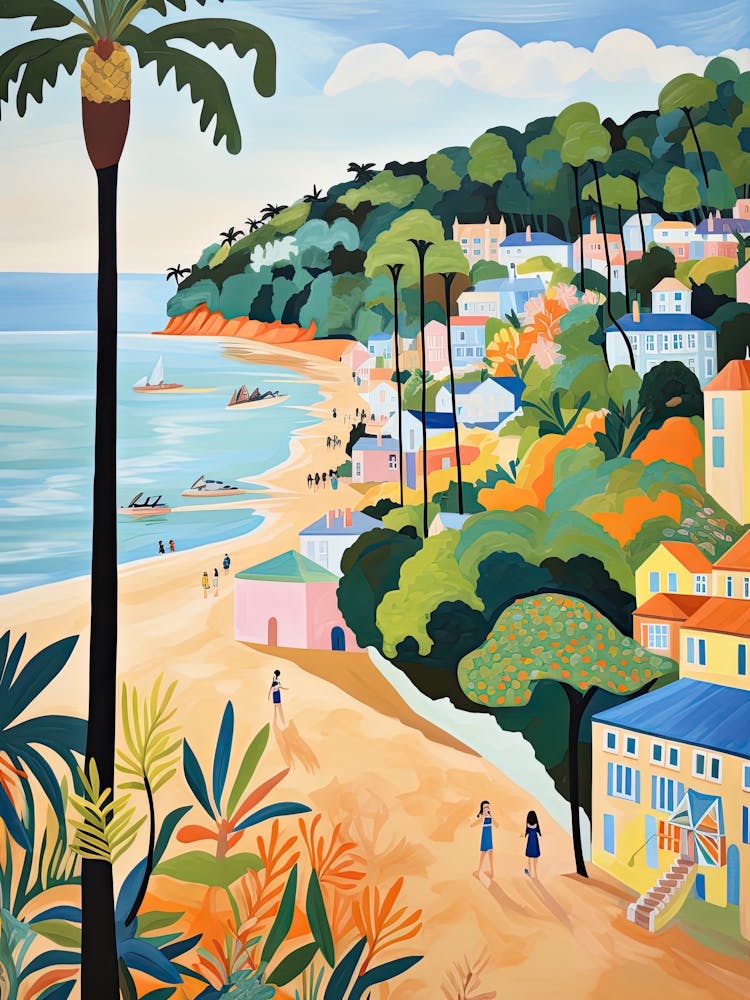 Blackpool Sands, Devon, Matisse And Rousseau Style 2 Art Print by ...