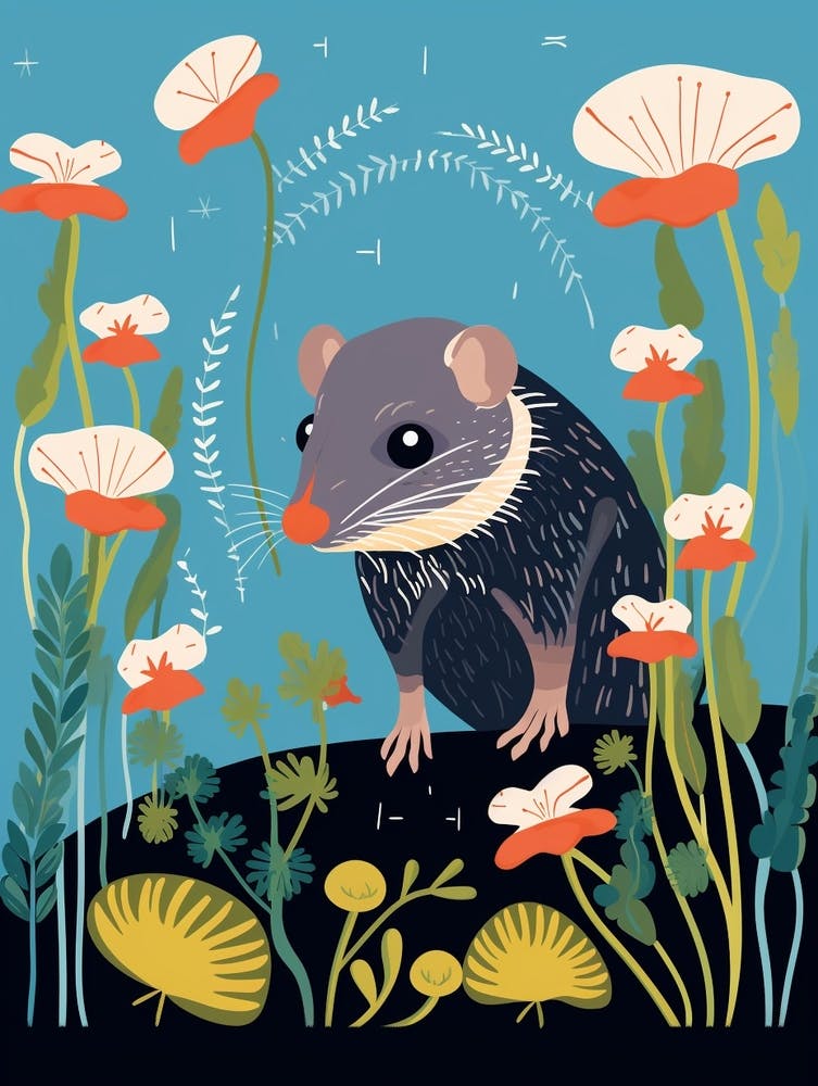 Baby Animal Illustration Shrew 3 Art Print by Scribble Studio – Fy!