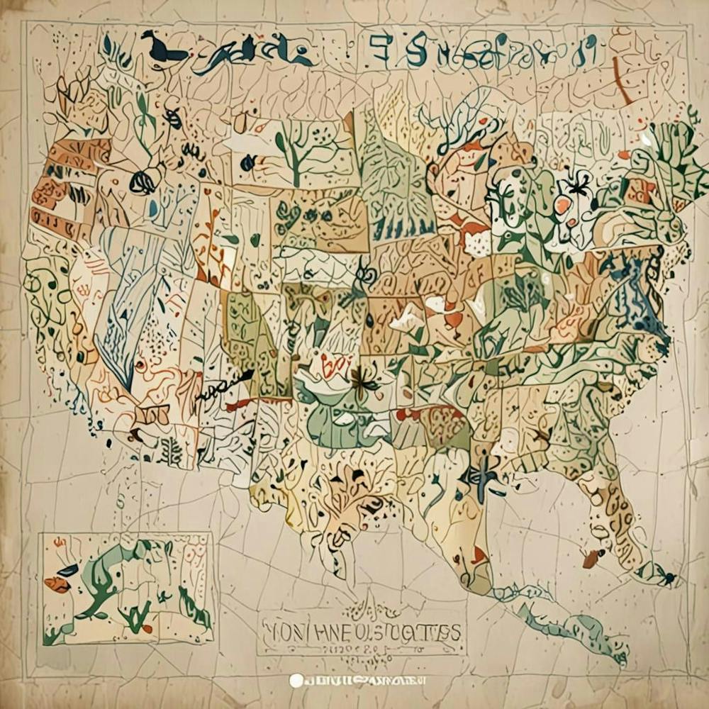 United States Map Art Print by Mr Shams – Fy!
