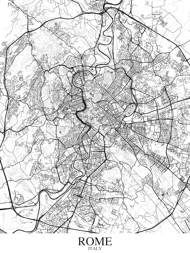 Rome White Black Art Print by Mapply – Fy!