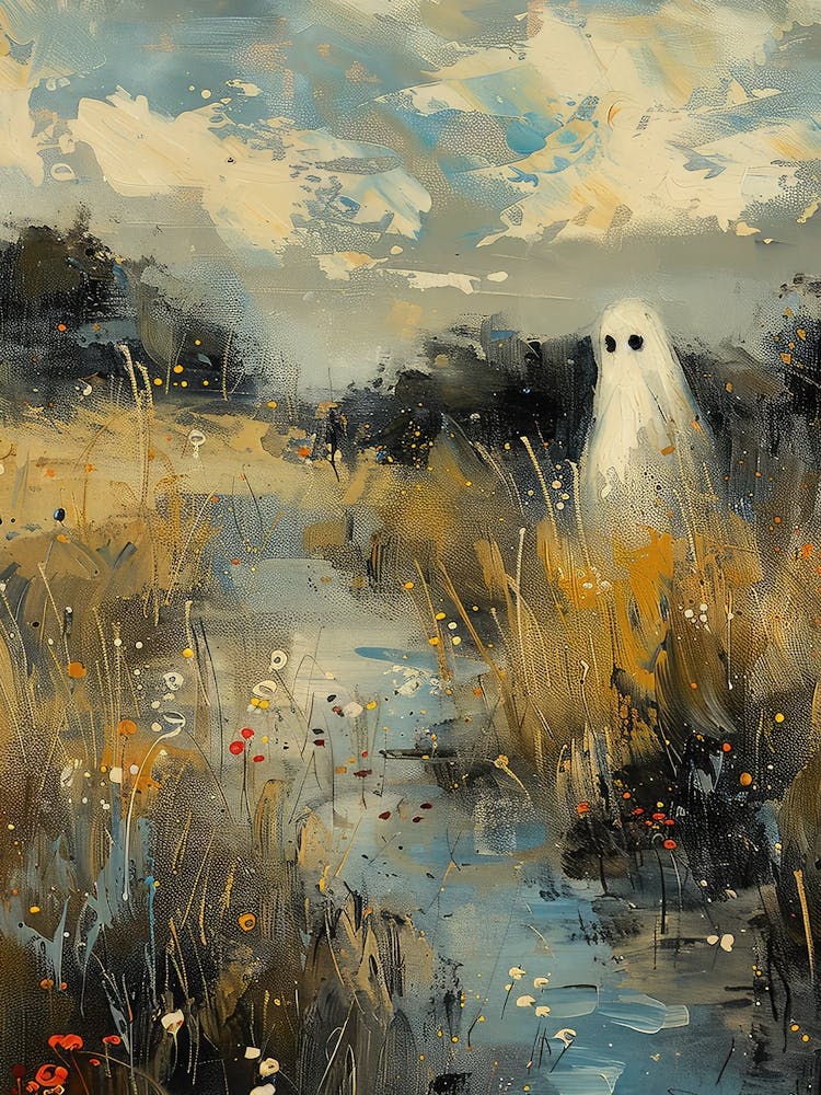 Abstract Halloween Cute Ghosts Art Print by Banevici – Fy!