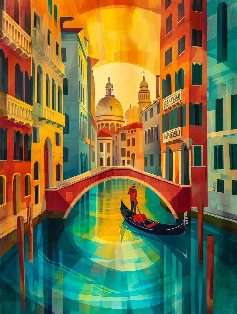 Abstract Venice poster illustration 5 Art Print by Juanma Taborda – Fy!