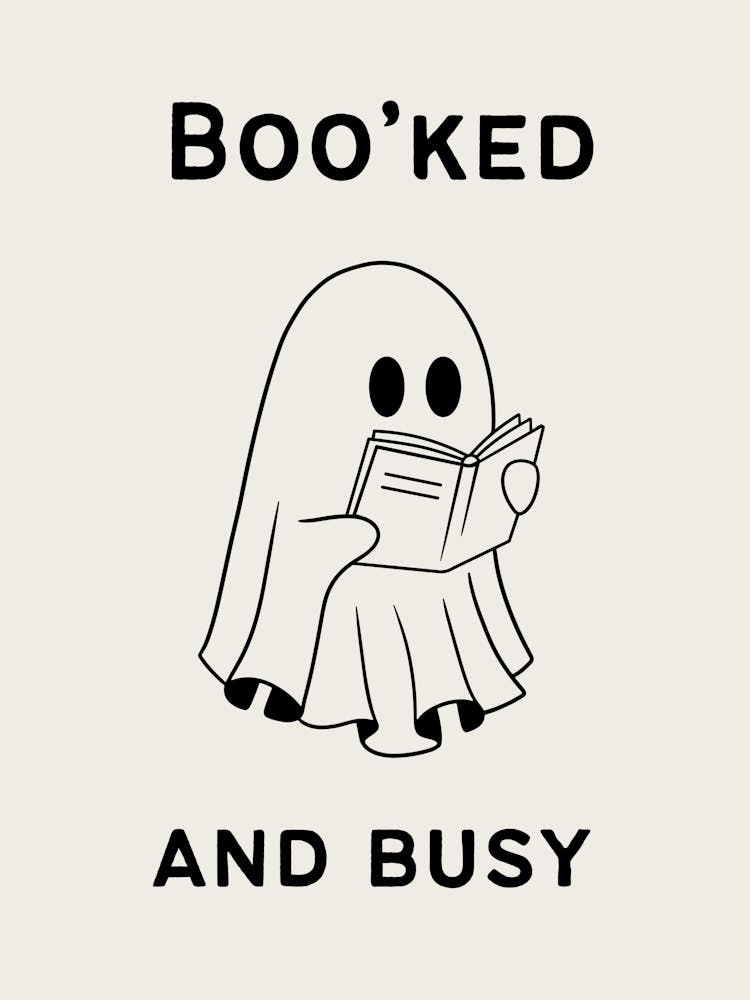 Boo’ked And Busy | Cute Ghost Reading 3 Art Print by September23rd – Fy!