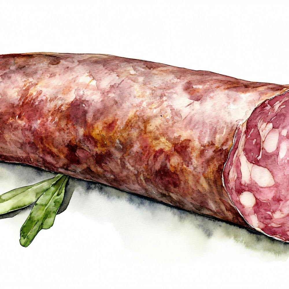 Salami Watercolor Art Print by ThatWorksMedia – Fy!
