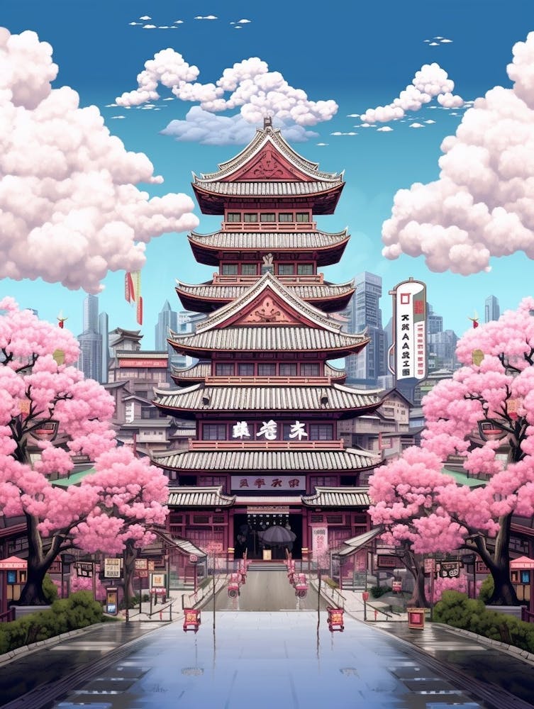 Osaka Pixel Art 3 Art Print by PixelPerfect – Fy!
