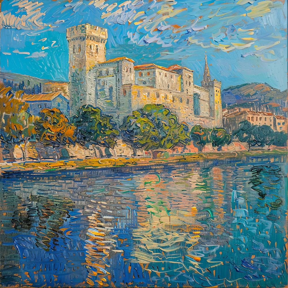 Van Gogh Style. Papal Palace of Avignon Series. 2 Art Print by David ...