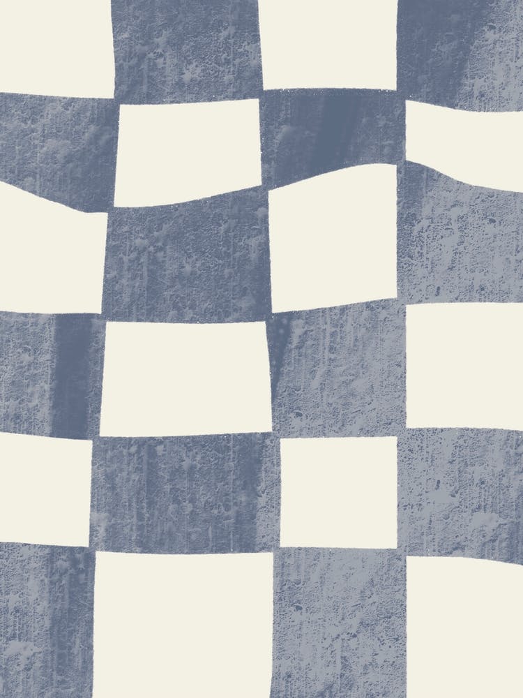 Checkerboard Blue Art Print by Serenity Prints – Fy!