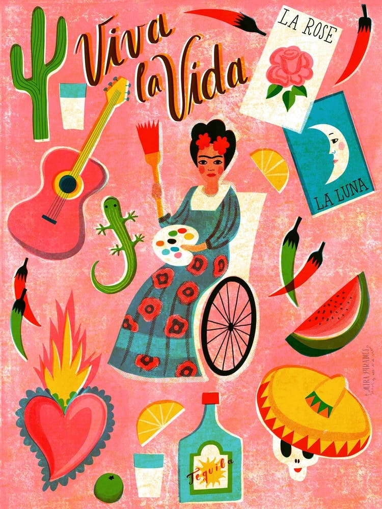 Screen Print Viva La Vida Mexico Art Print by Mira Paradies – Fy!