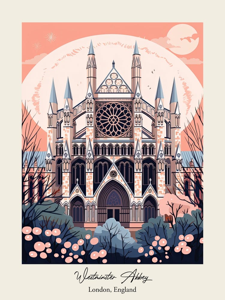 Westminster Abbey London, England Cute Botanical Illustration Travel 1 ...