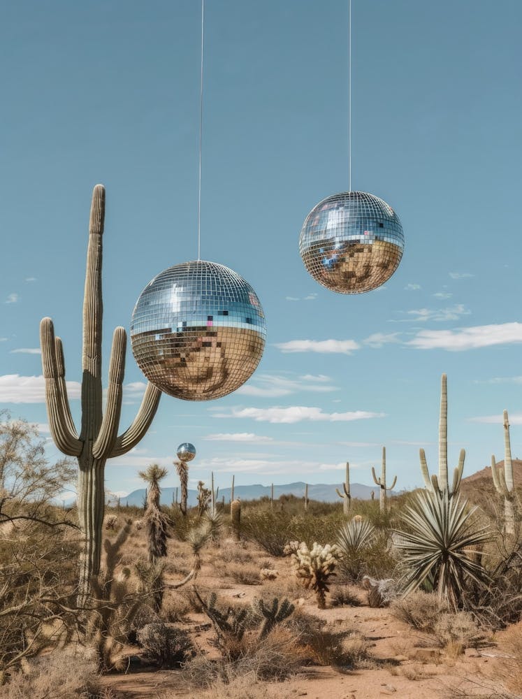 Mirror Balls In The Desert Art Print by Moving Clouds Art – Fy!