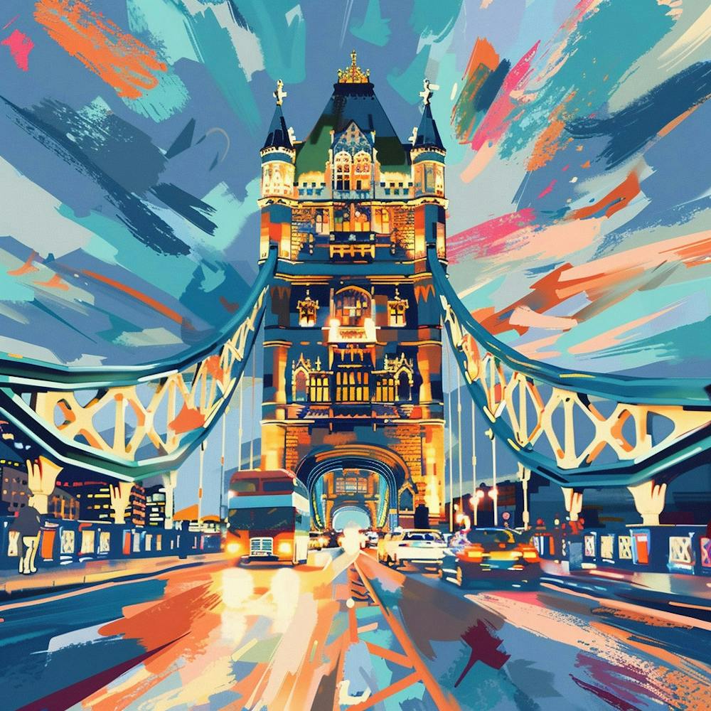 Tower Bridge Oil Painting Art Print by ThatWorksMedia – Fy!