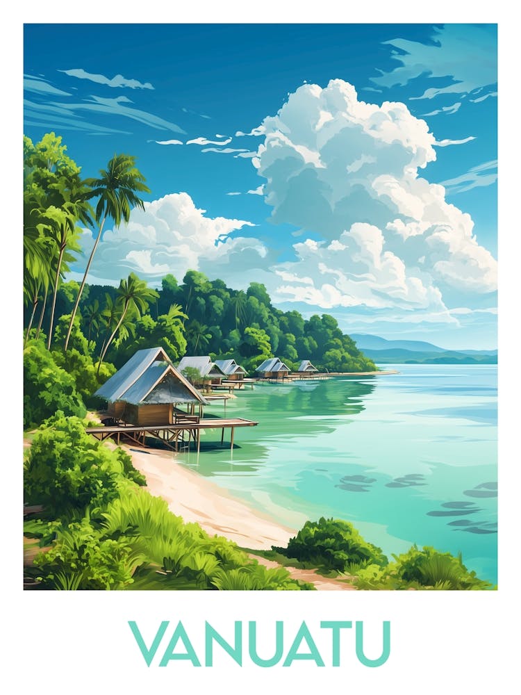 Affiche de voyage Vanuatu Art Print by Frame the World – Fy!