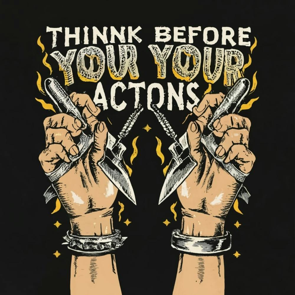 Think before your Actions Art Print by Miss V – Fy!