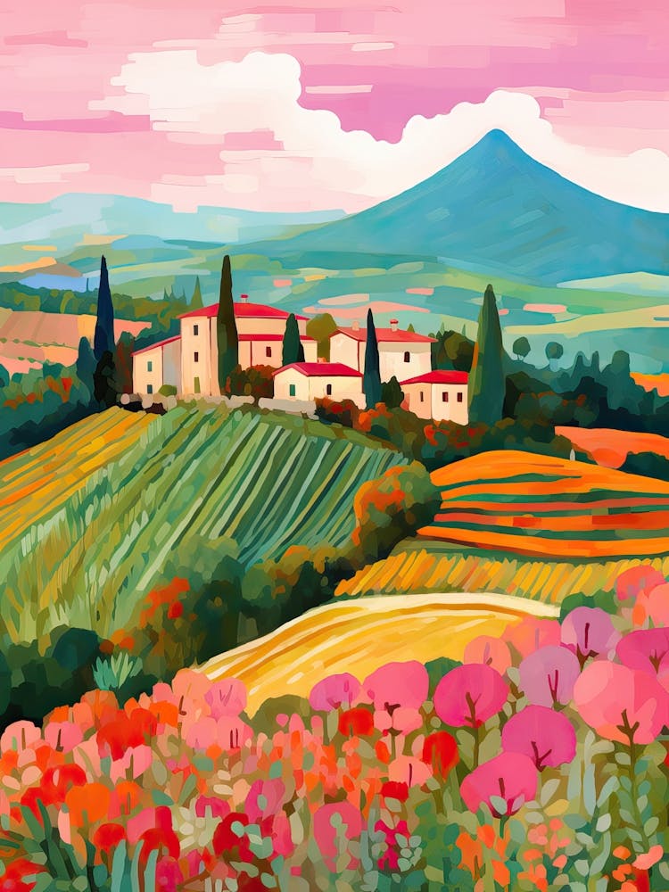Tuscany Italy Landscape Travel Italy Housewarming Painting Art Print by ...
