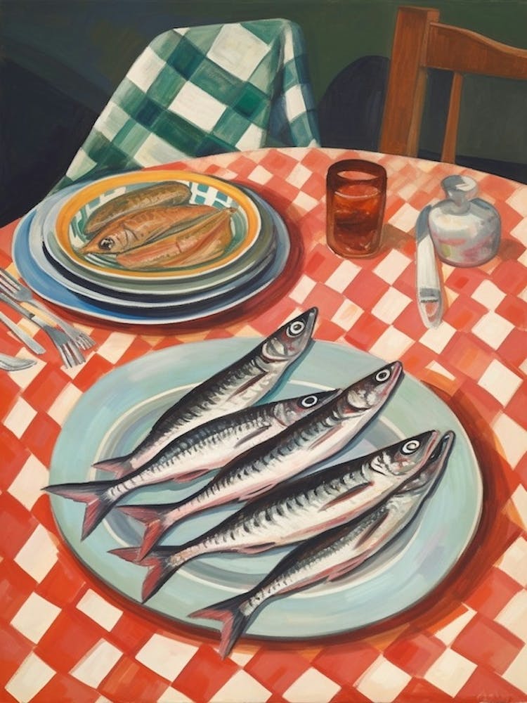 Anchovies 2 Still Life Painting Art Print by Artful Appetite – Fy!