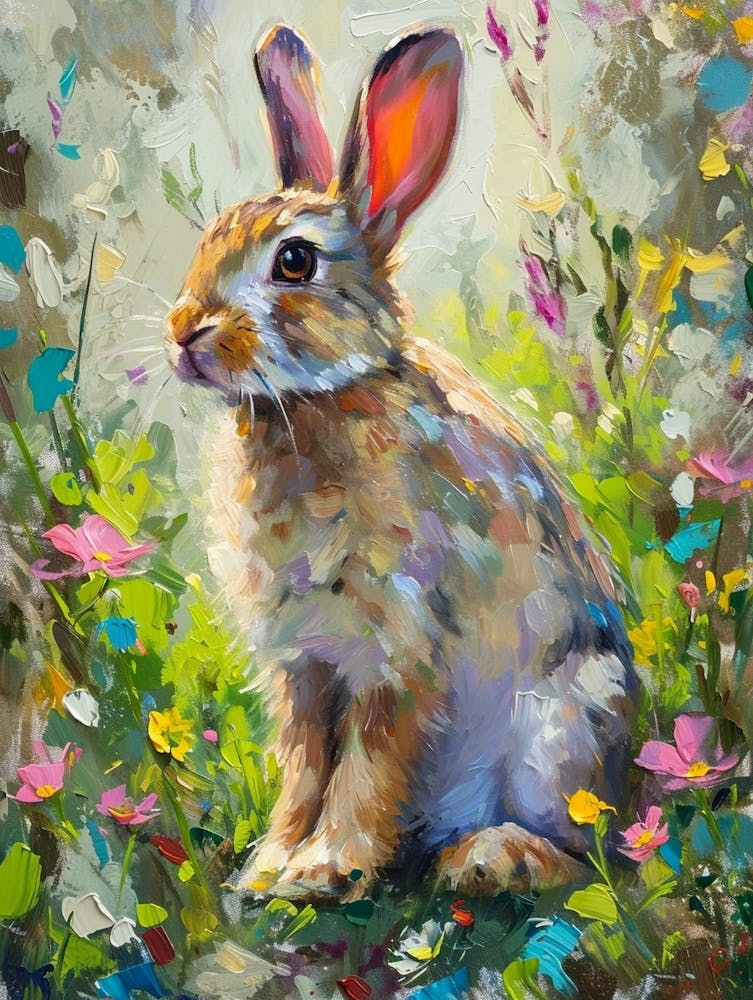 Britannia Petite Rabbit Painting 3 Art Print by Ritual Art Prints – Fy!
