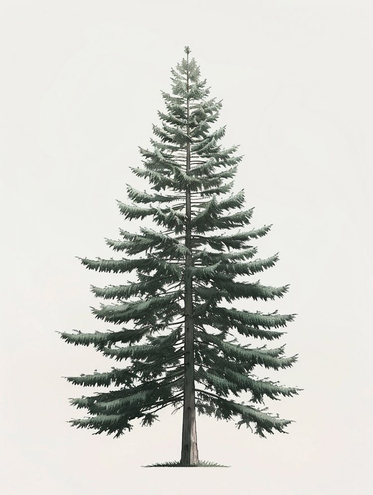 Douglas Fir Tree Pixel Illustration 3 Art Print by Bough And Bloom ...