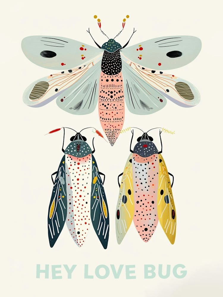 Hey Love Bug Poster 5 Art Print by Scribble Studio – Fy!