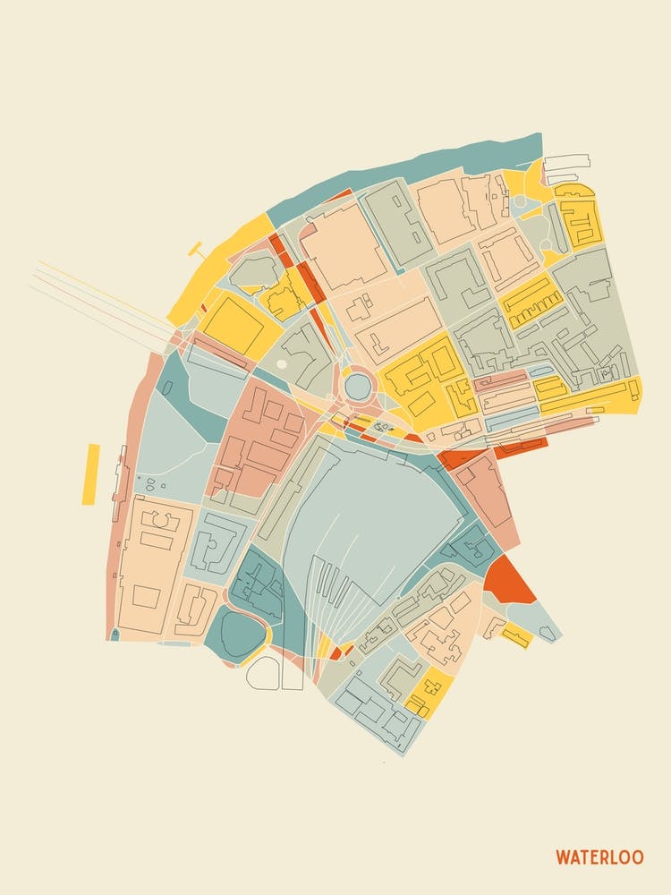 Waterloo London England Uk Neighbourhood Map Art Print by Counter ...
