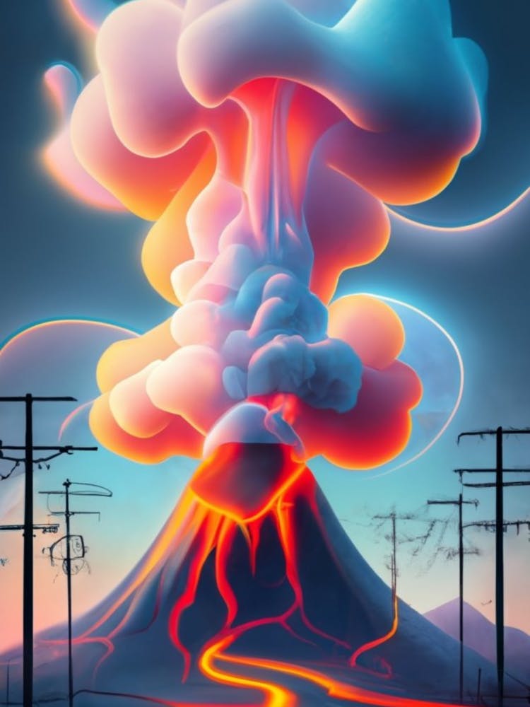 Erupting Volcano Art Print by Art shop – Fy!